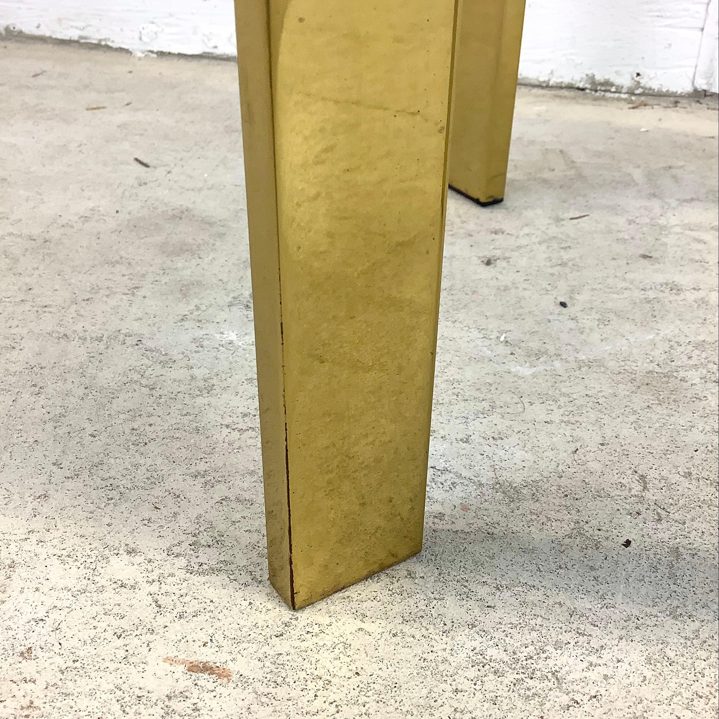 Vintage Modern Pace Style Vanity Stool with Brass Legs For Sale at 1stDibs