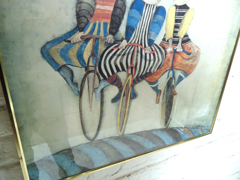 Vintage Modern Painting Signed by Artist For Sale at 1stDibs