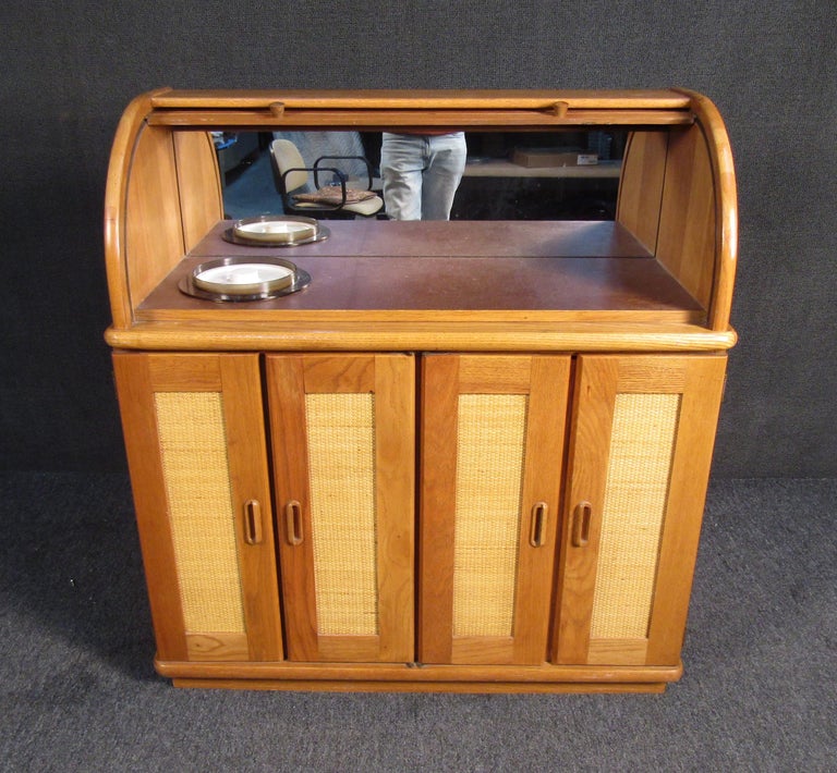 Vintage Modern Roll-Top Bar For Sale at 1stDibs | rolltop cabinet