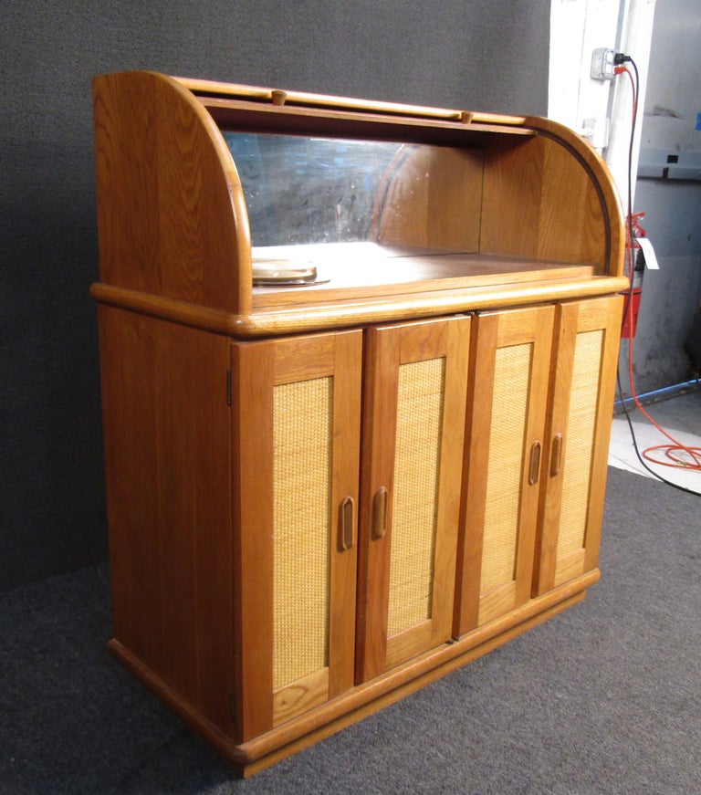 Vintage Modern Roll-Top Bar For Sale at 1stDibs | rolltop cabinet