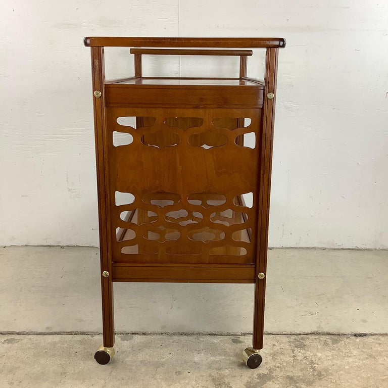 Vintage Modern Rolling Bar Cart or Service Cart For Sale at 1stDibs
