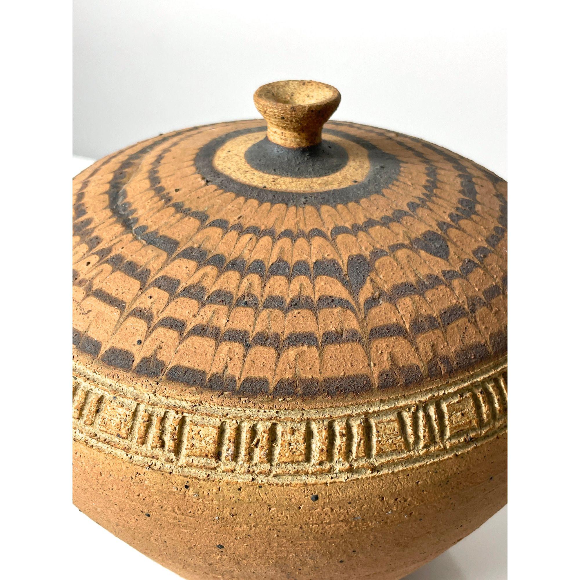 Vintage Modern Signed Studio Pottery Vessel Weed Pot Vase in Stoneware ...