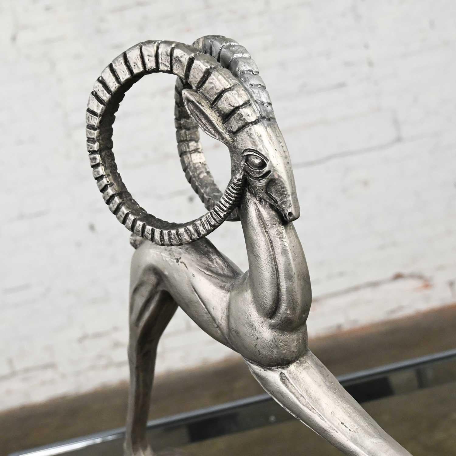 Vintage Modern Silver Painted Ibex Ram by David Fisher for Austin ...