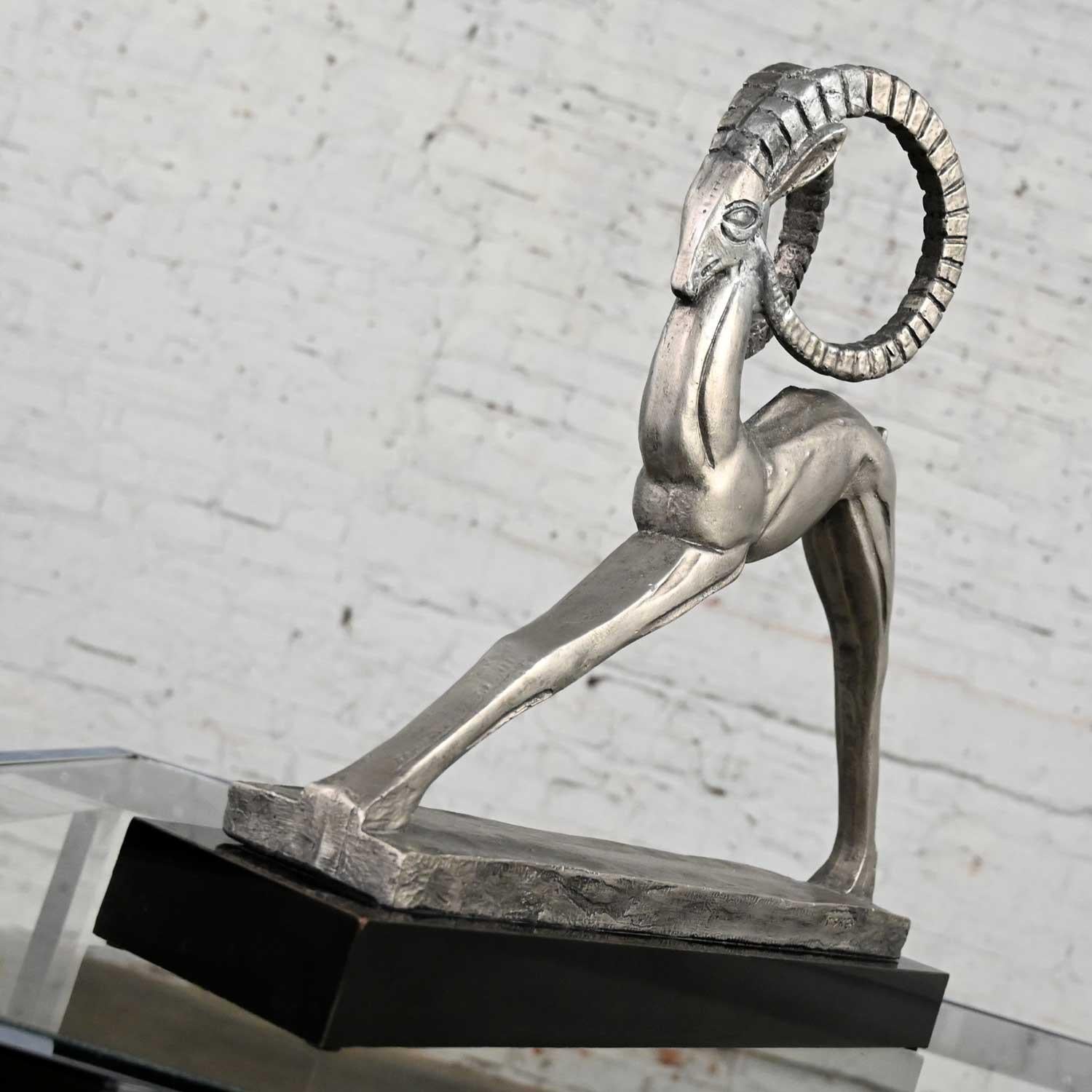 Vintage Modern Silver Painted Ibex Ram by David Fisher for Austin ...
