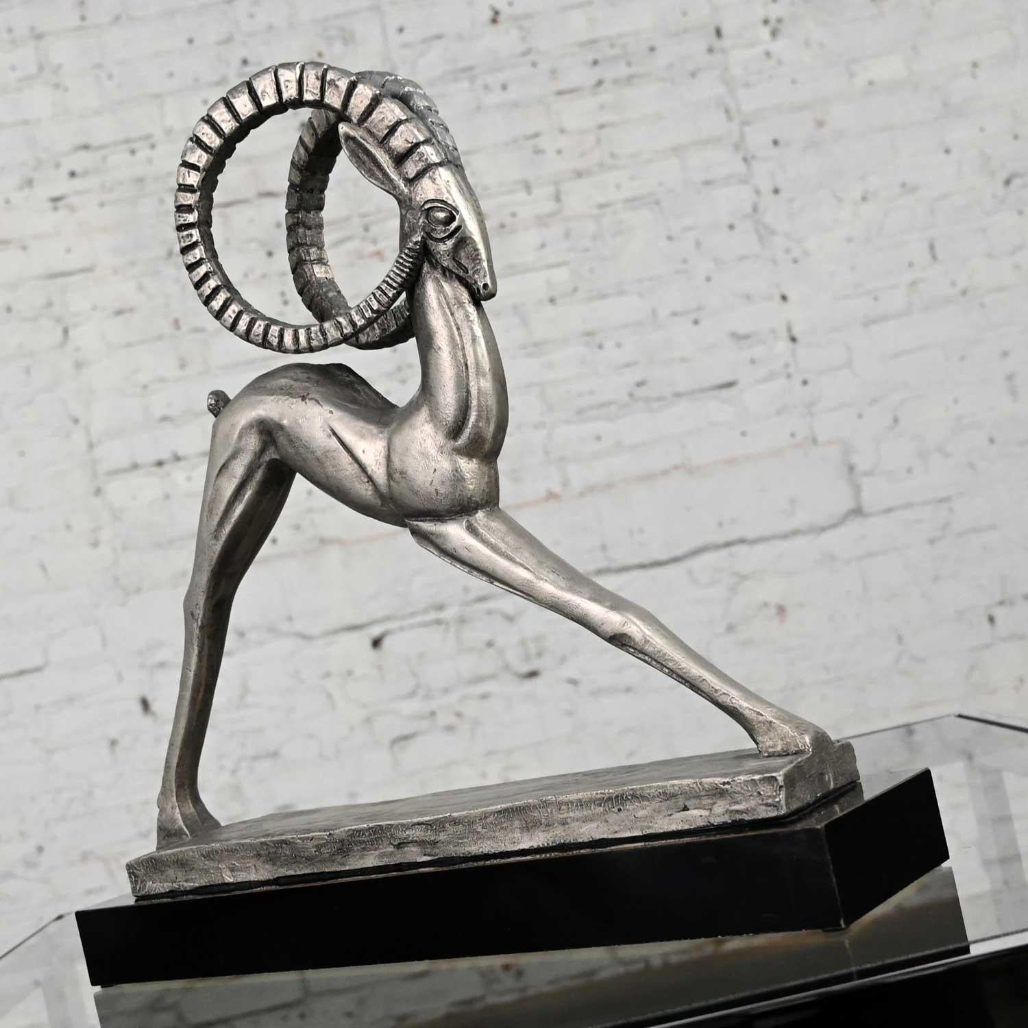 Vintage Modern Silver Painted Ibex Ram by David Fisher for Austin ...