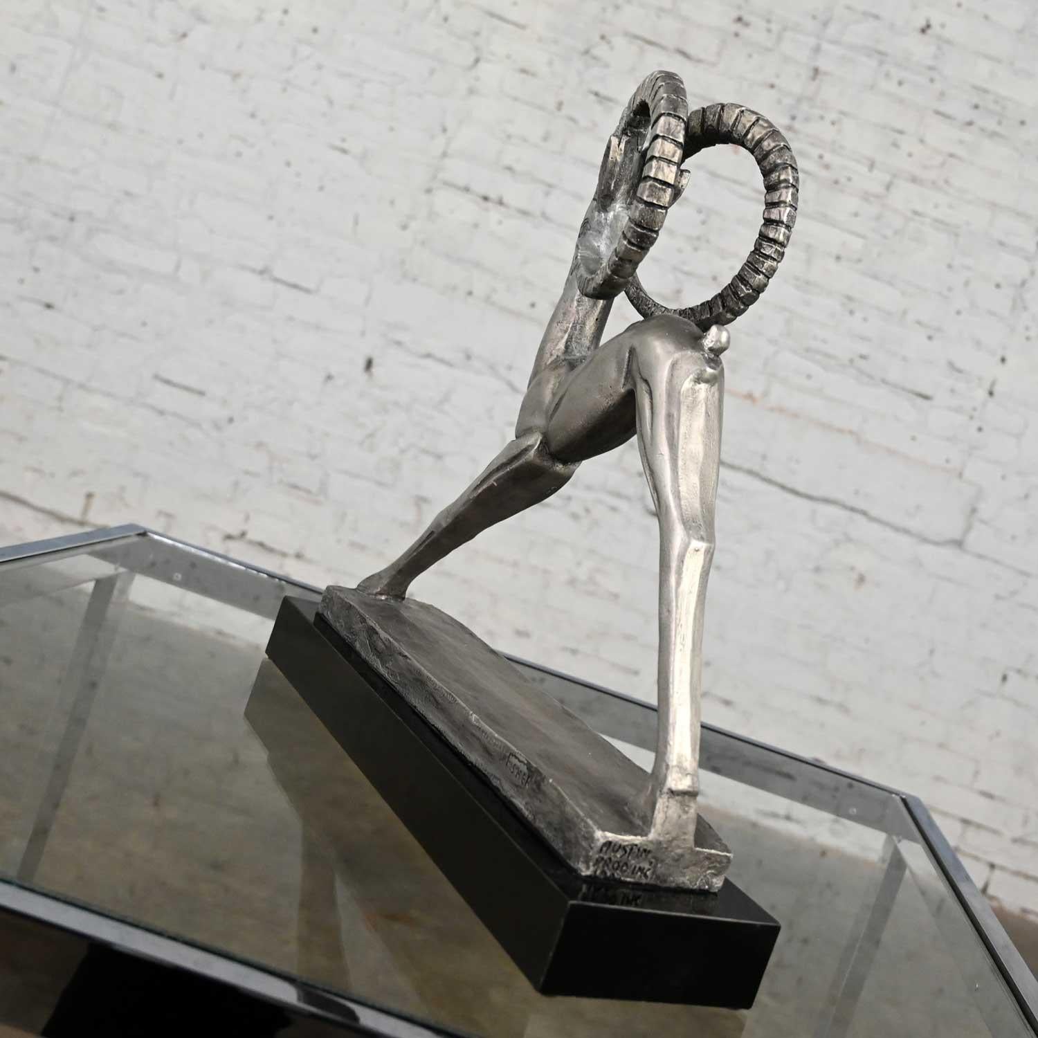 Vintage Modern Silver Painted Ibex Ram by David Fisher for Austin ...