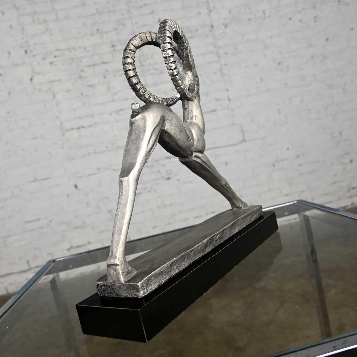 Vintage Modern Silver Painted Ibex Ram by David Fisher for Austin ...