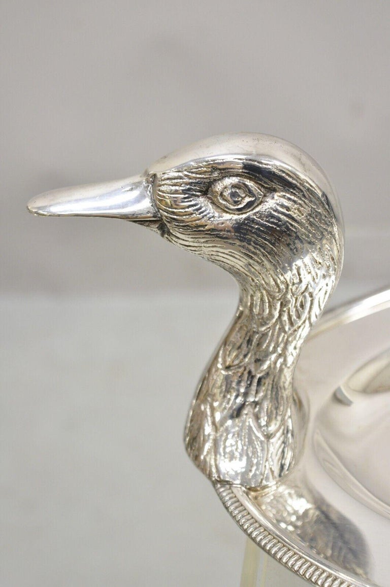 Vintage Modern Silver Plated Duck Mallard Serving Platter Attr. Teghini ...