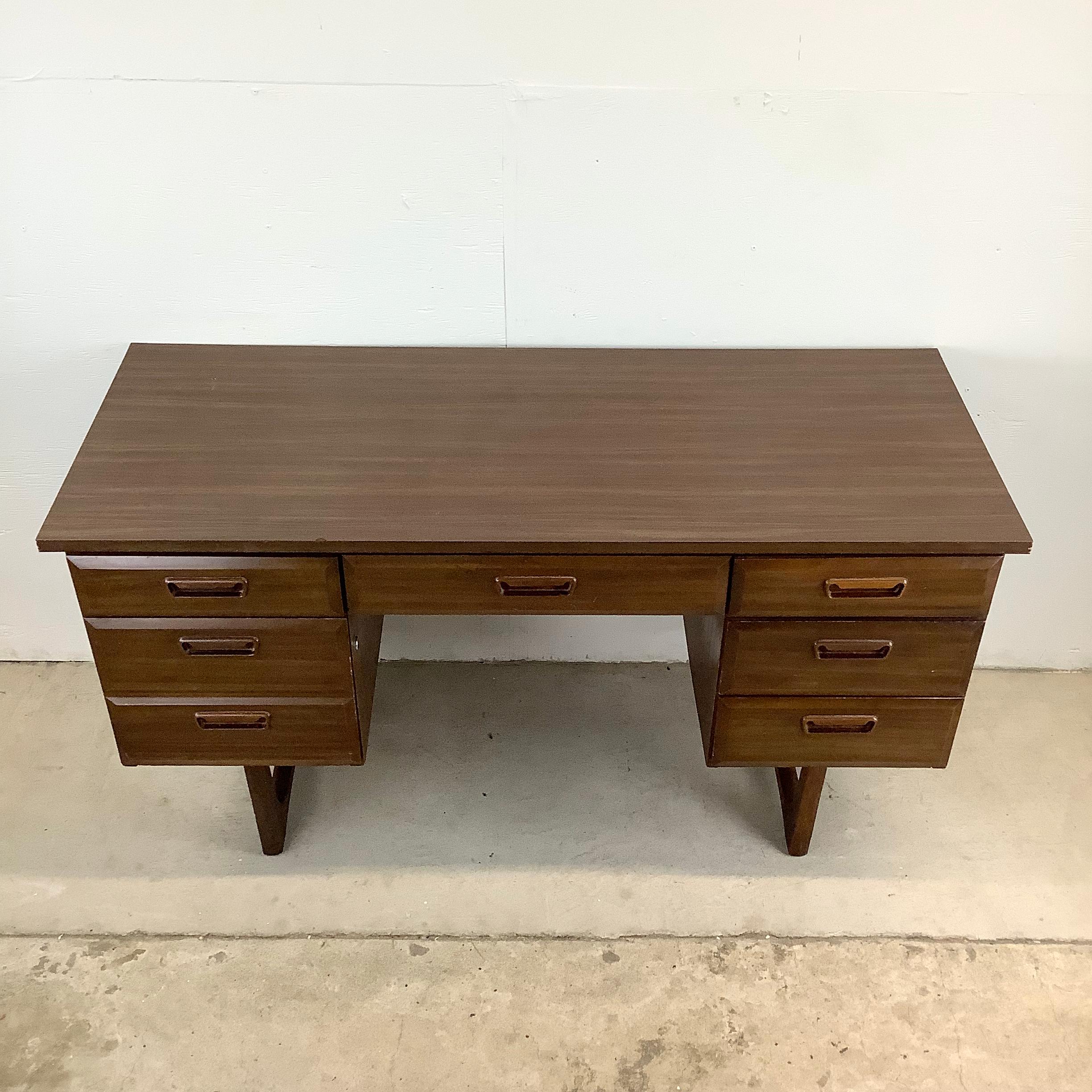 Vintage Modern Sled Leg Writing Desk For Sale at 1stDibs