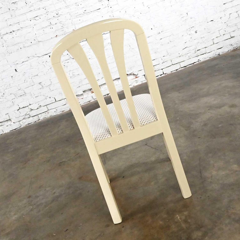 Vintage Modern to Post Modern White Lacquered Side Chair with Arched ...