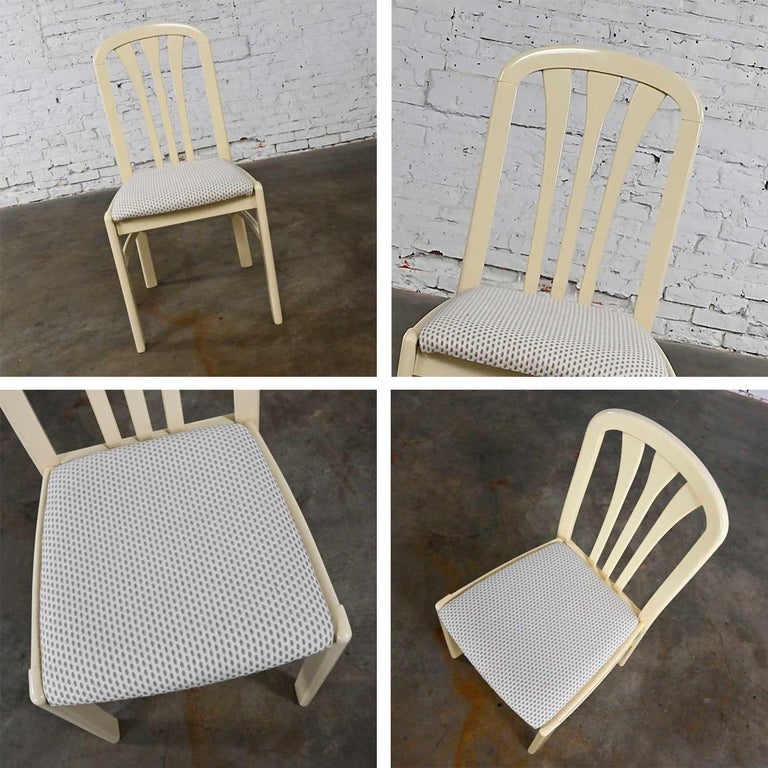 Vintage Modern to Post Modern White Lacquered Side Chair with Arched ...