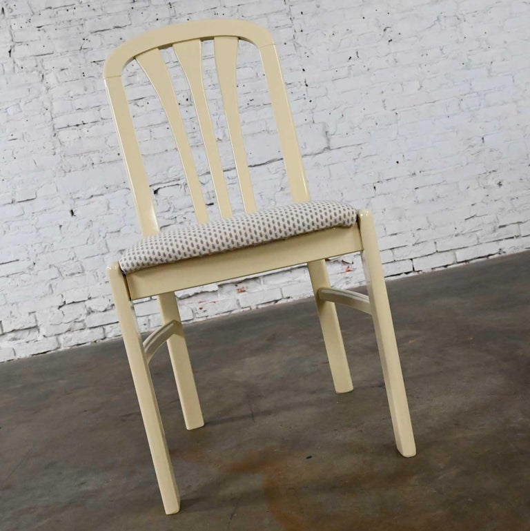 Vintage Modern to Post Modern White Lacquered Side Chair with Arched ...