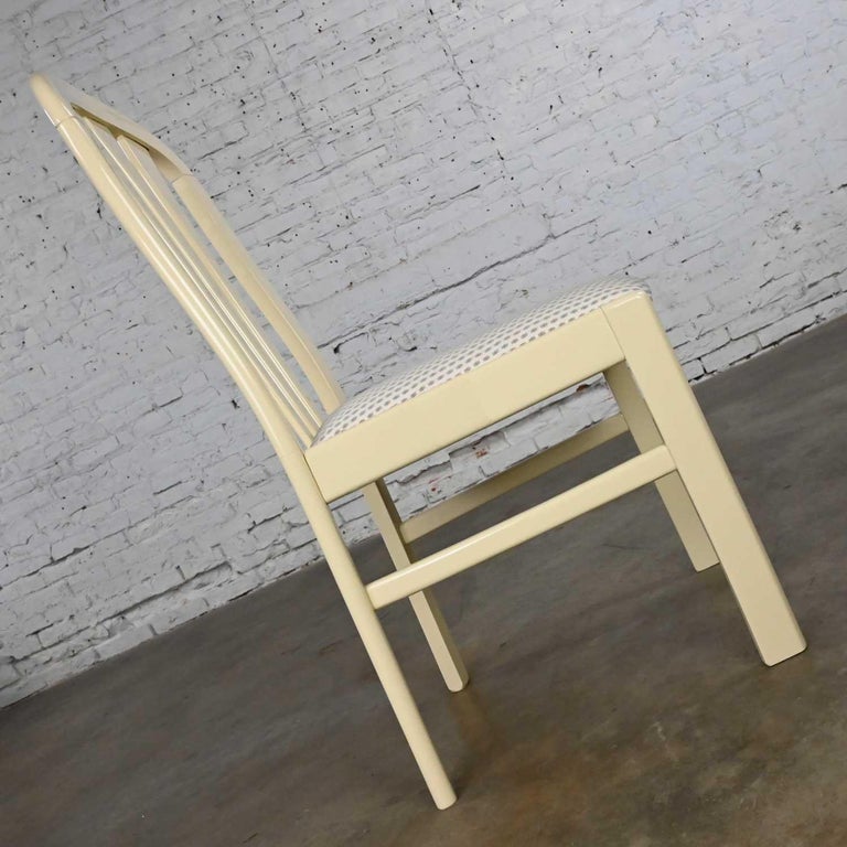 Vintage Modern to Post Modern White Lacquered Side Chair with Arched ...