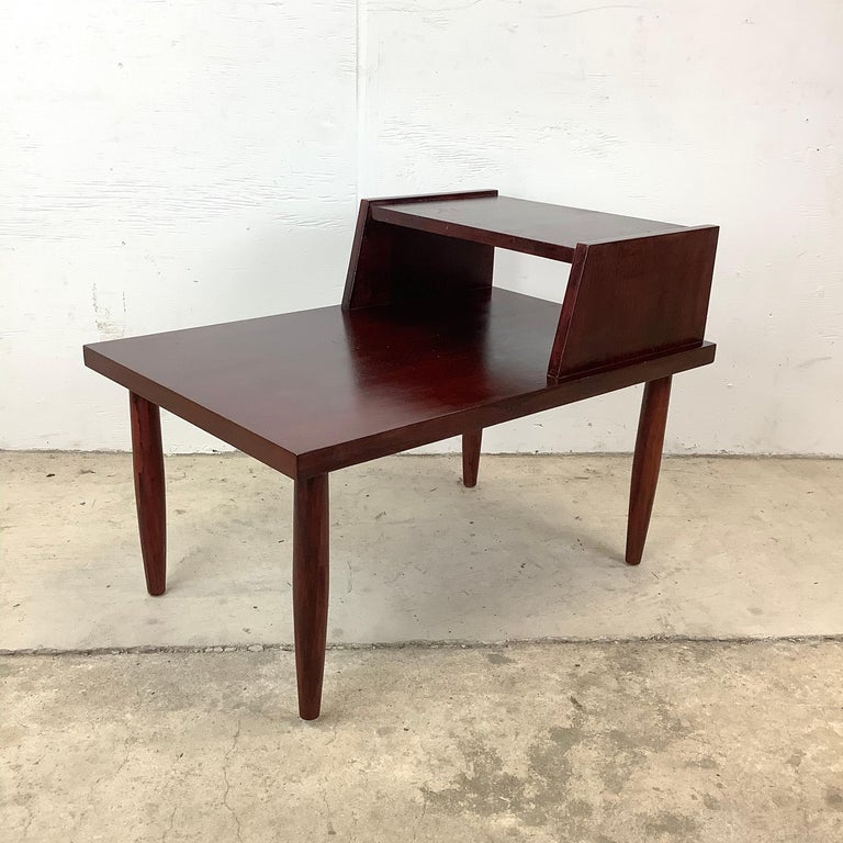 Vintage Modern Two Tier End Table For Sale at 1stDibs