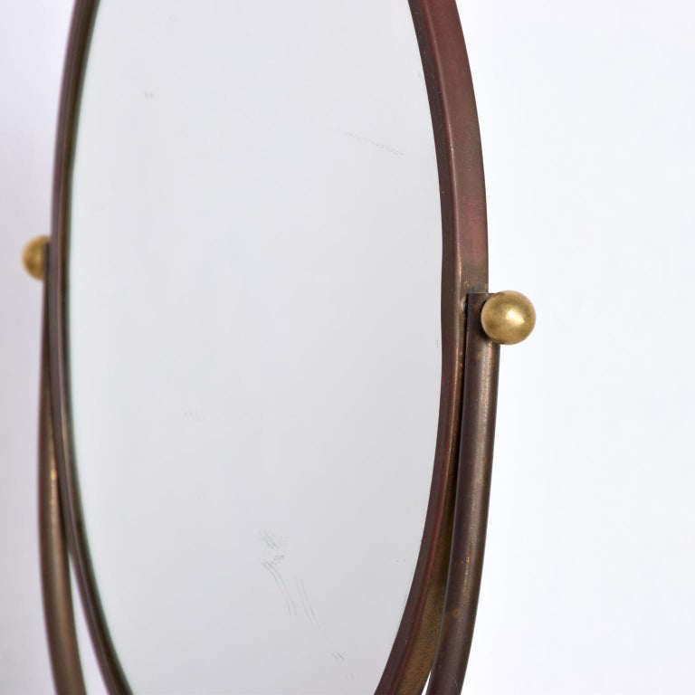 Vintage Modern Vanity Table Mirror Oval at 1stDibs