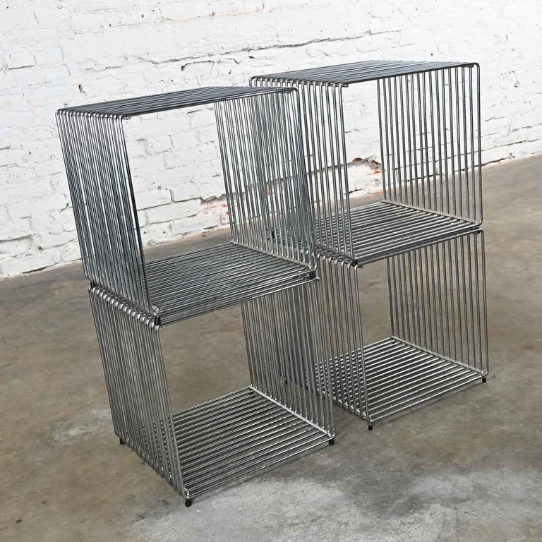 Vintage Modern Verner Panton Pantonova Chrome Wire Cubes Set of 4 For ...