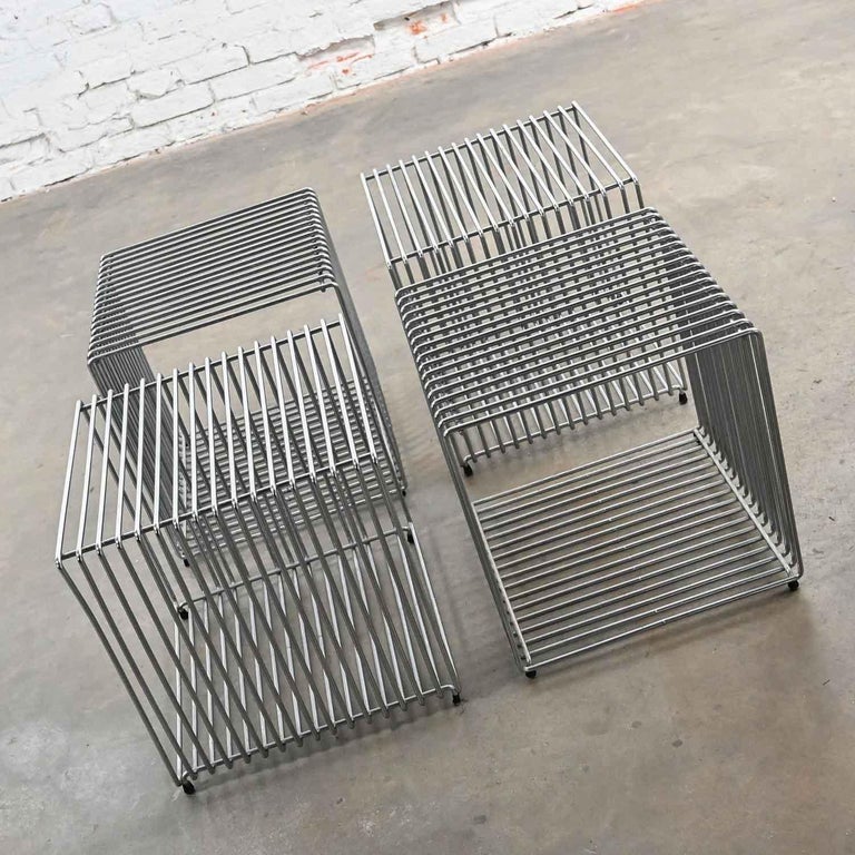 Vintage Modern Verner Panton Pantonova Chrome Wire Cubes Set of 4 For ...
