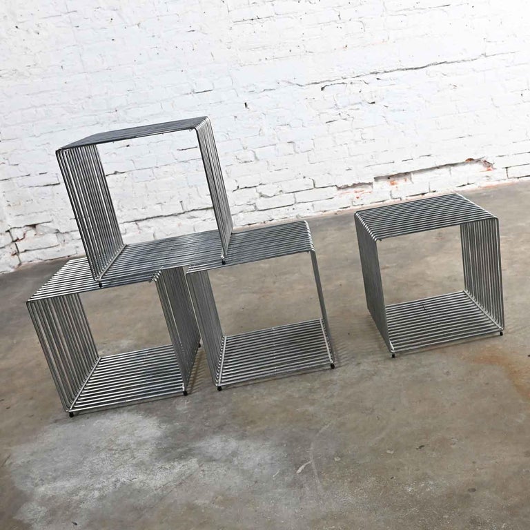 Vintage Modern Verner Panton Pantonova Chrome Wire Cubes Set of 4 For ...