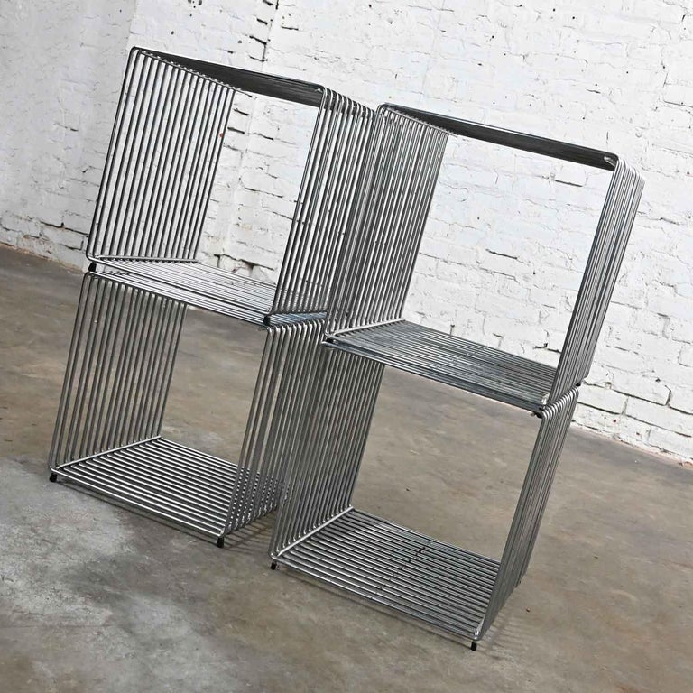 Vintage Modern Verner Panton Pantonova Chrome Wire Cubes Set of 4 For ...