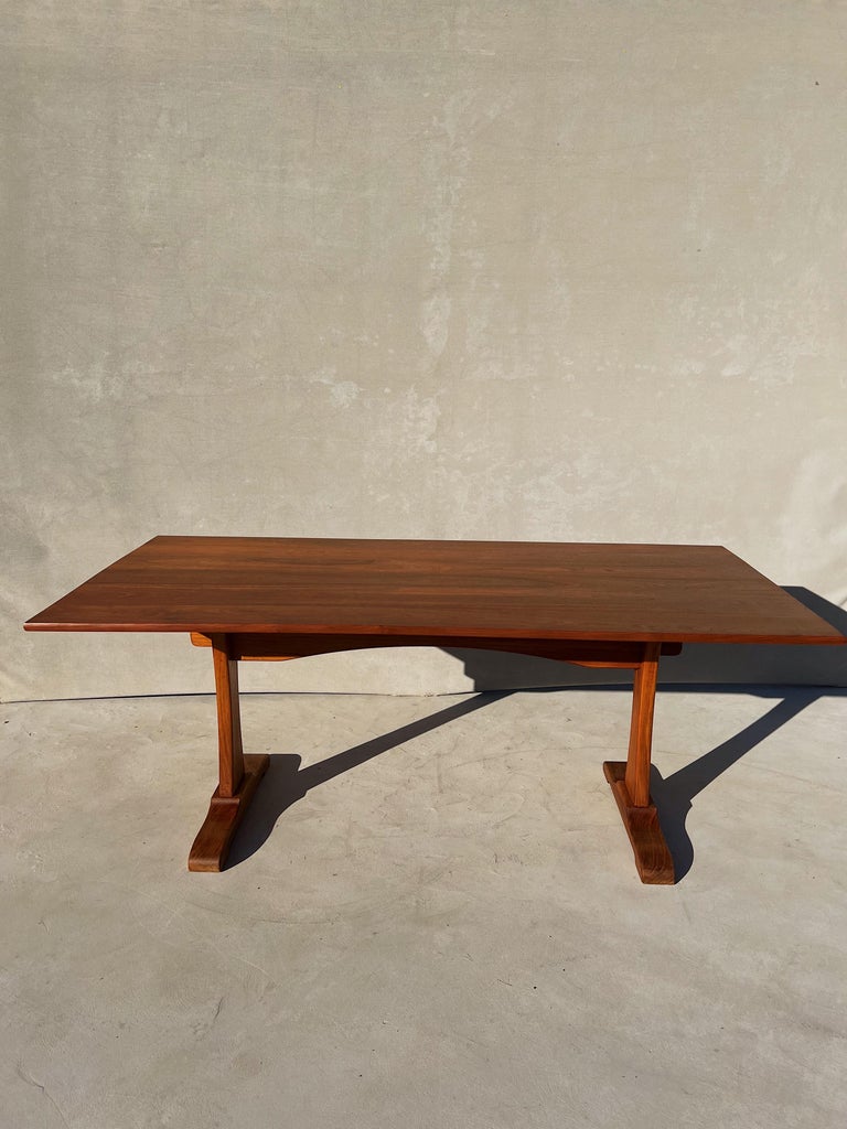 Vintage Modern Walnut Wood Rectangular Dining Table at 1stDibs