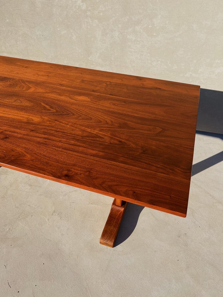 Vintage Modern Walnut Wood Rectangular Dining Table at 1stDibs