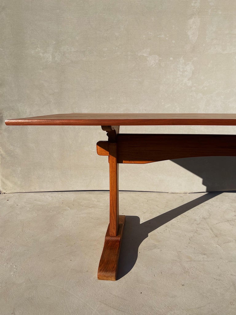 Vintage Modern Walnut Wood Rectangular Dining Table at 1stDibs