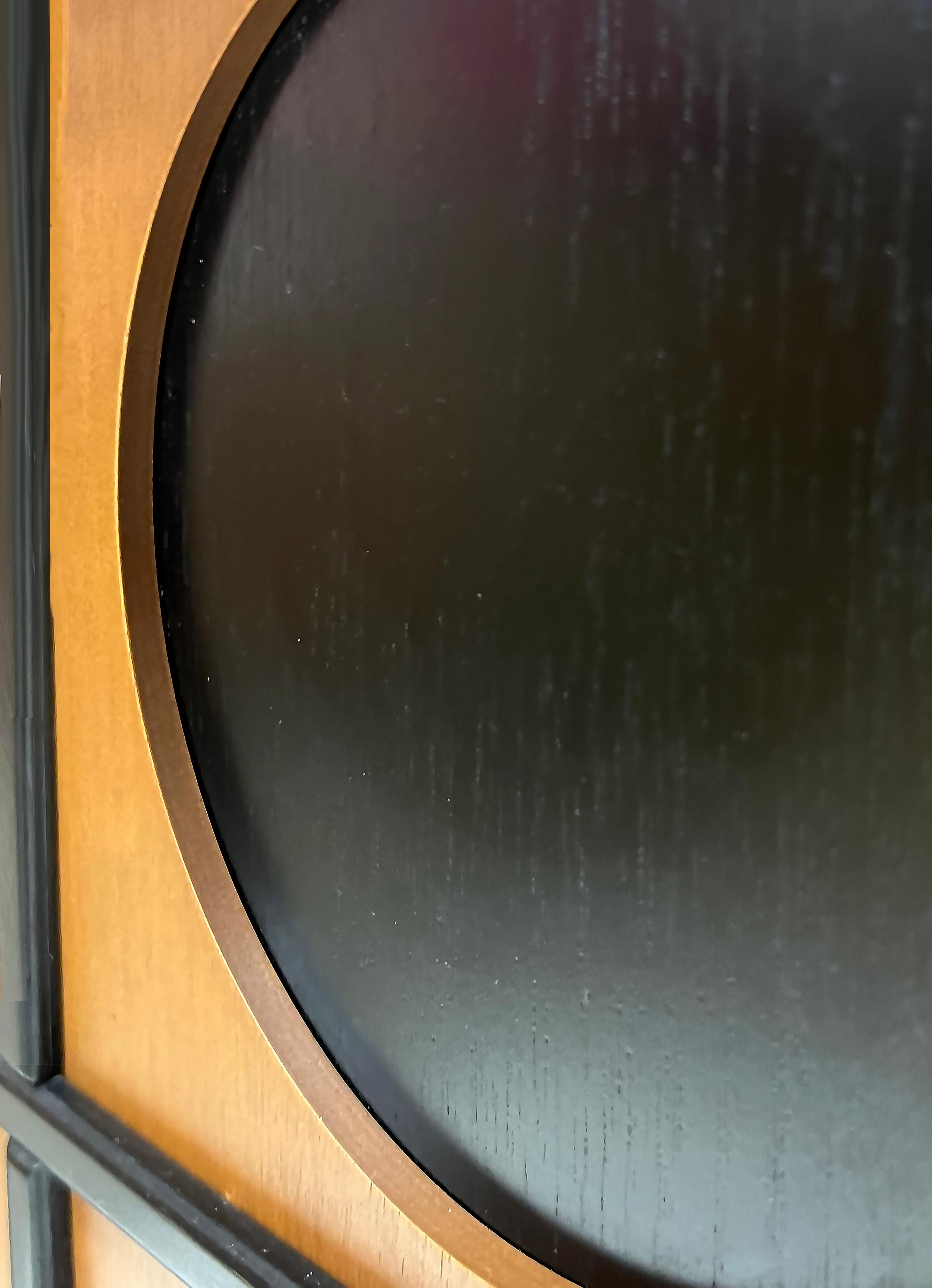 Vintage Modernist Credenza with Circular Cutout Wood Designs For Sale ...