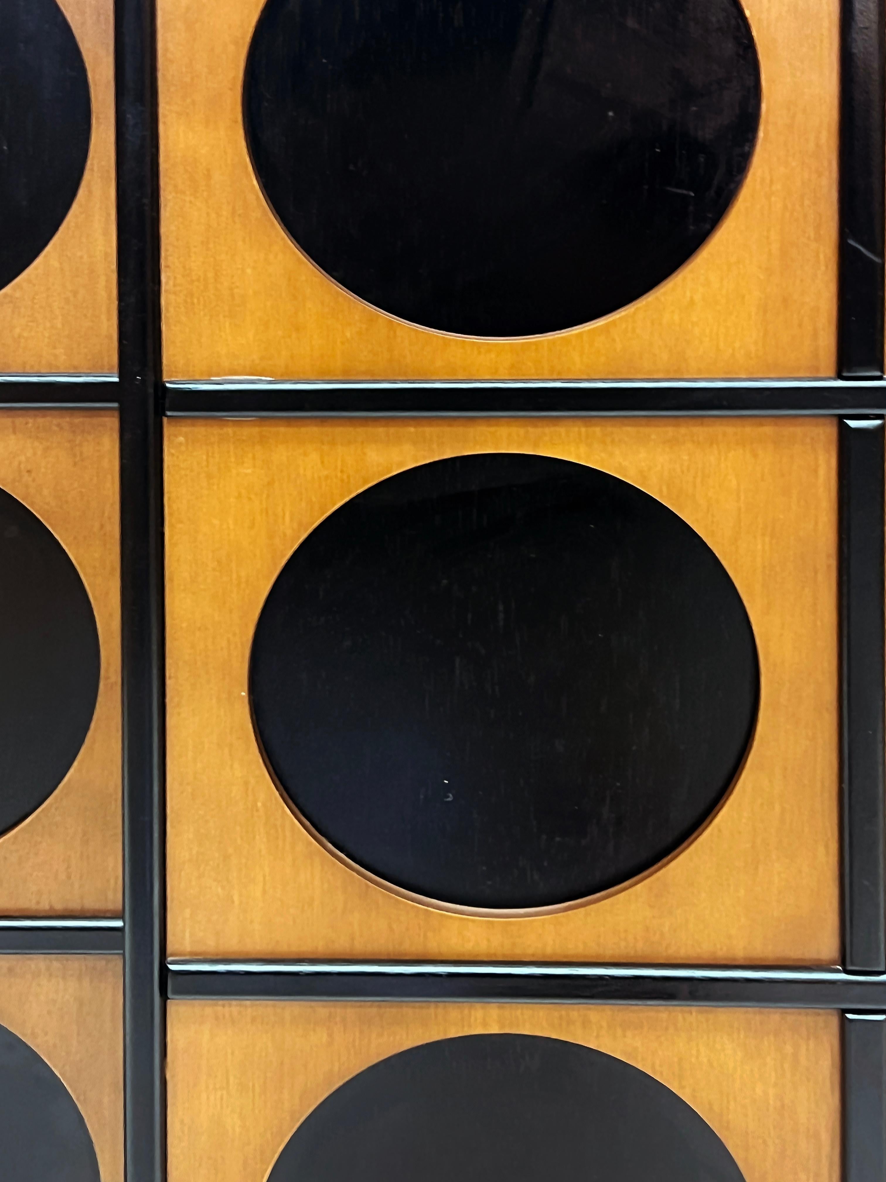 Vintage Modernist Credenza with Circular Cutout Wood Designs For Sale ...