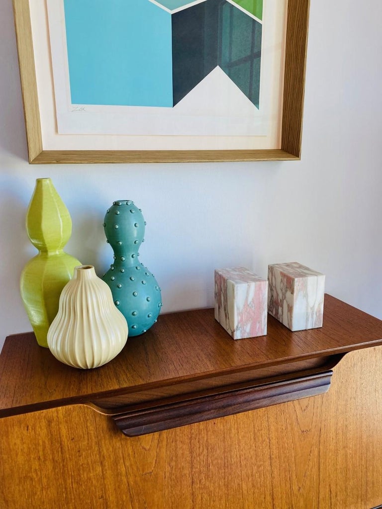 Vintage Modernist Rectangular Pink Marble Bookends by Vermont Marble Co ...