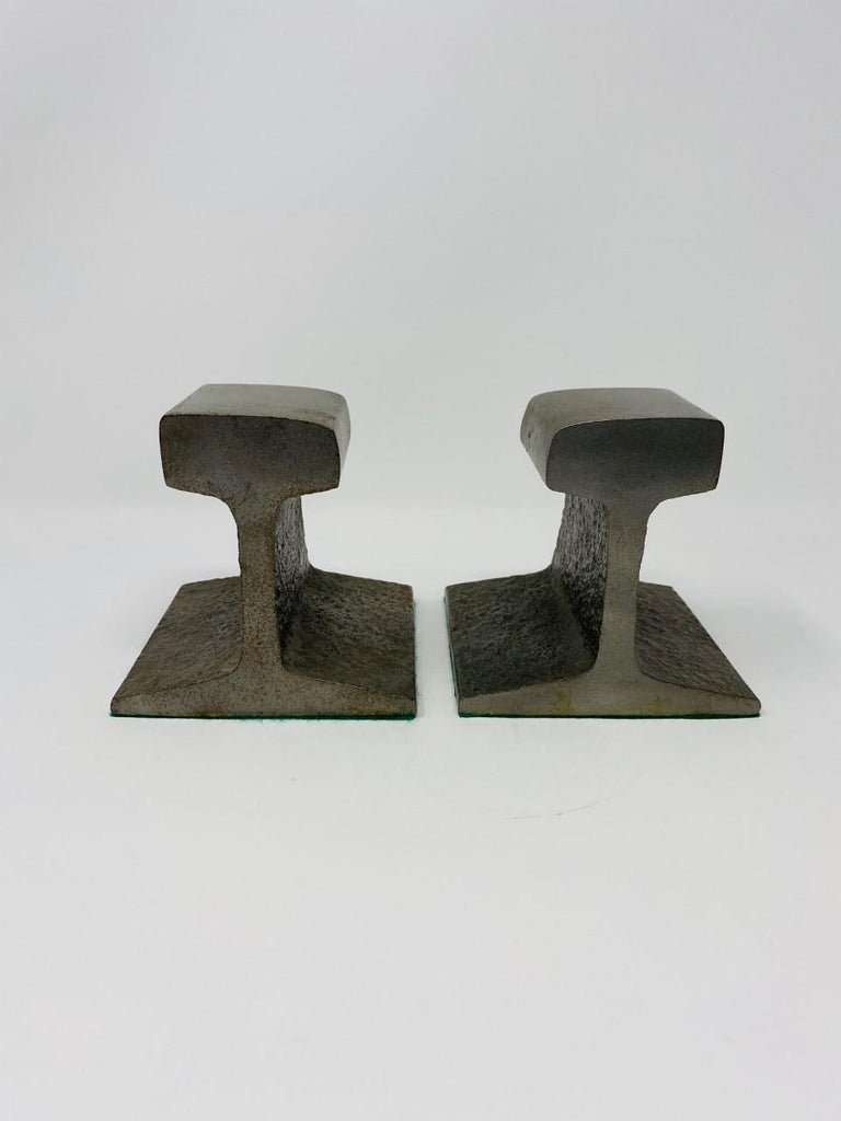 Vintage Modernist Steel Railroad Tie Bookends For Sale at 1stDibs ...