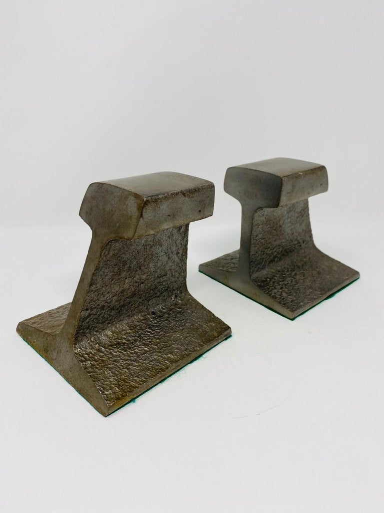 Vintage Modernist Steel Railroad Tie Bookends For Sale at 1stDibs ...