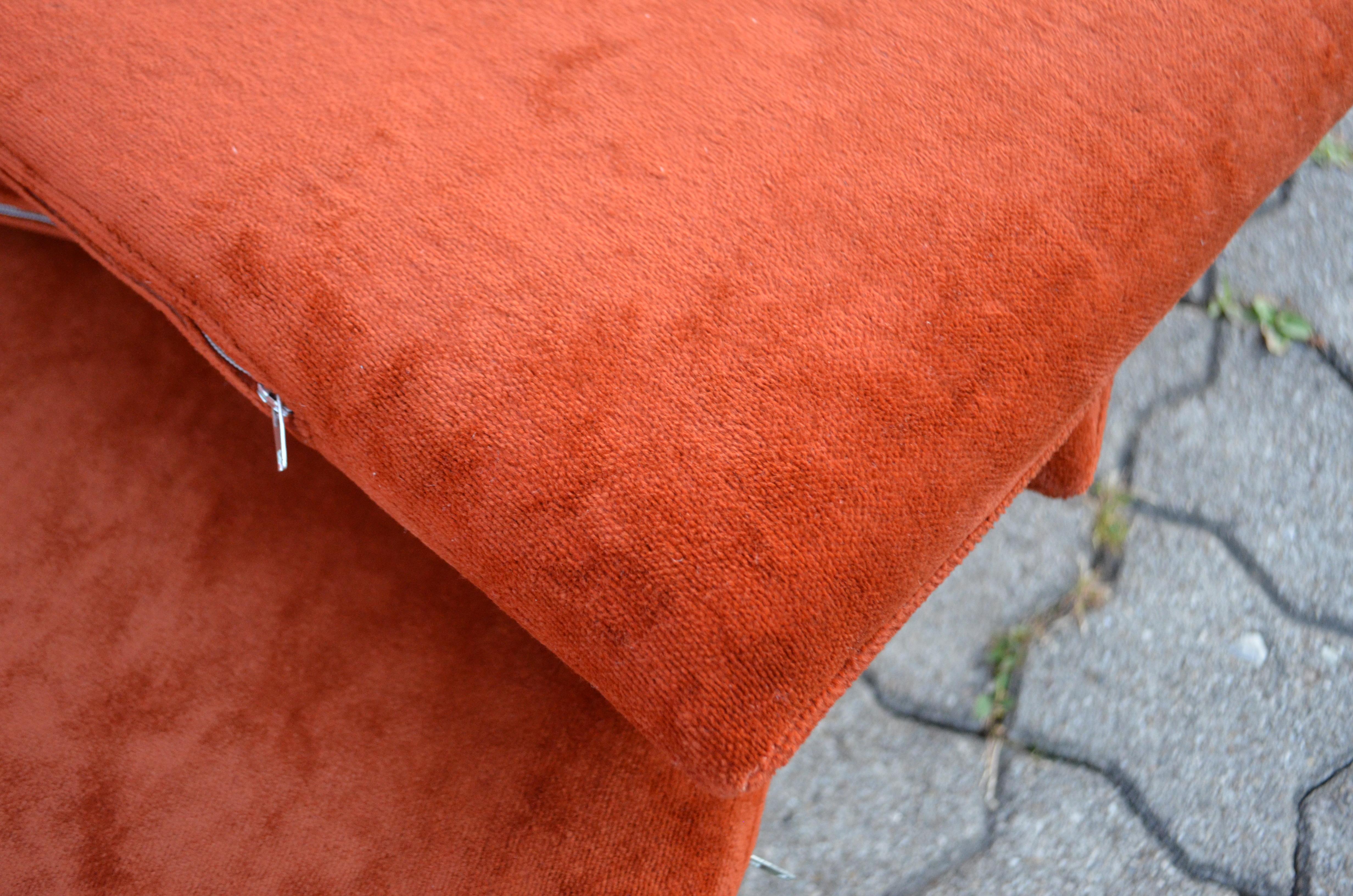 Vintage Modular oxred coral red 1970s Sofa Daybed For Sale at 1stDibs