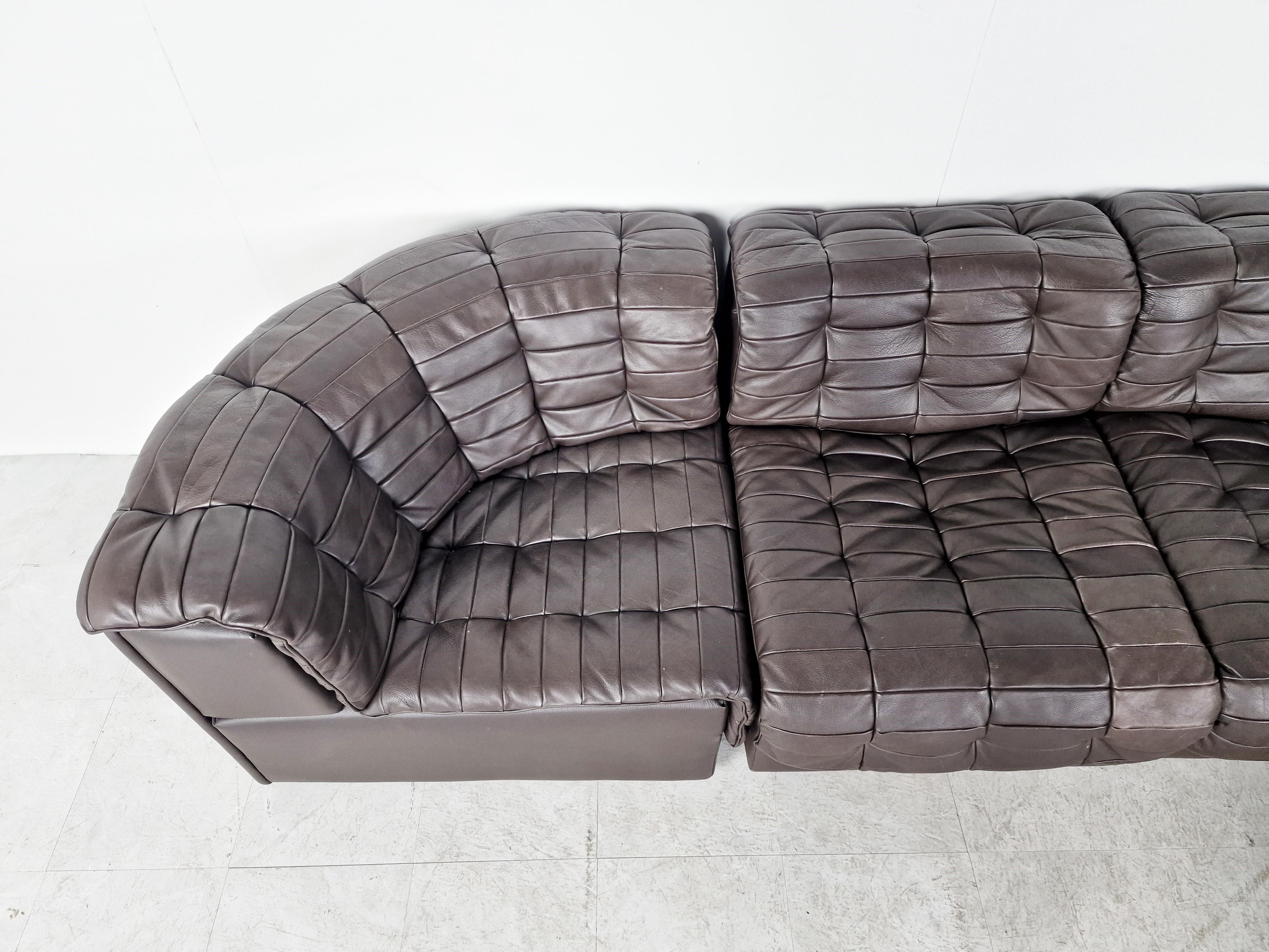 Vintage Modular Patchwork Leather Sofa Ds11 by Desede, 1960s at 1stDibs