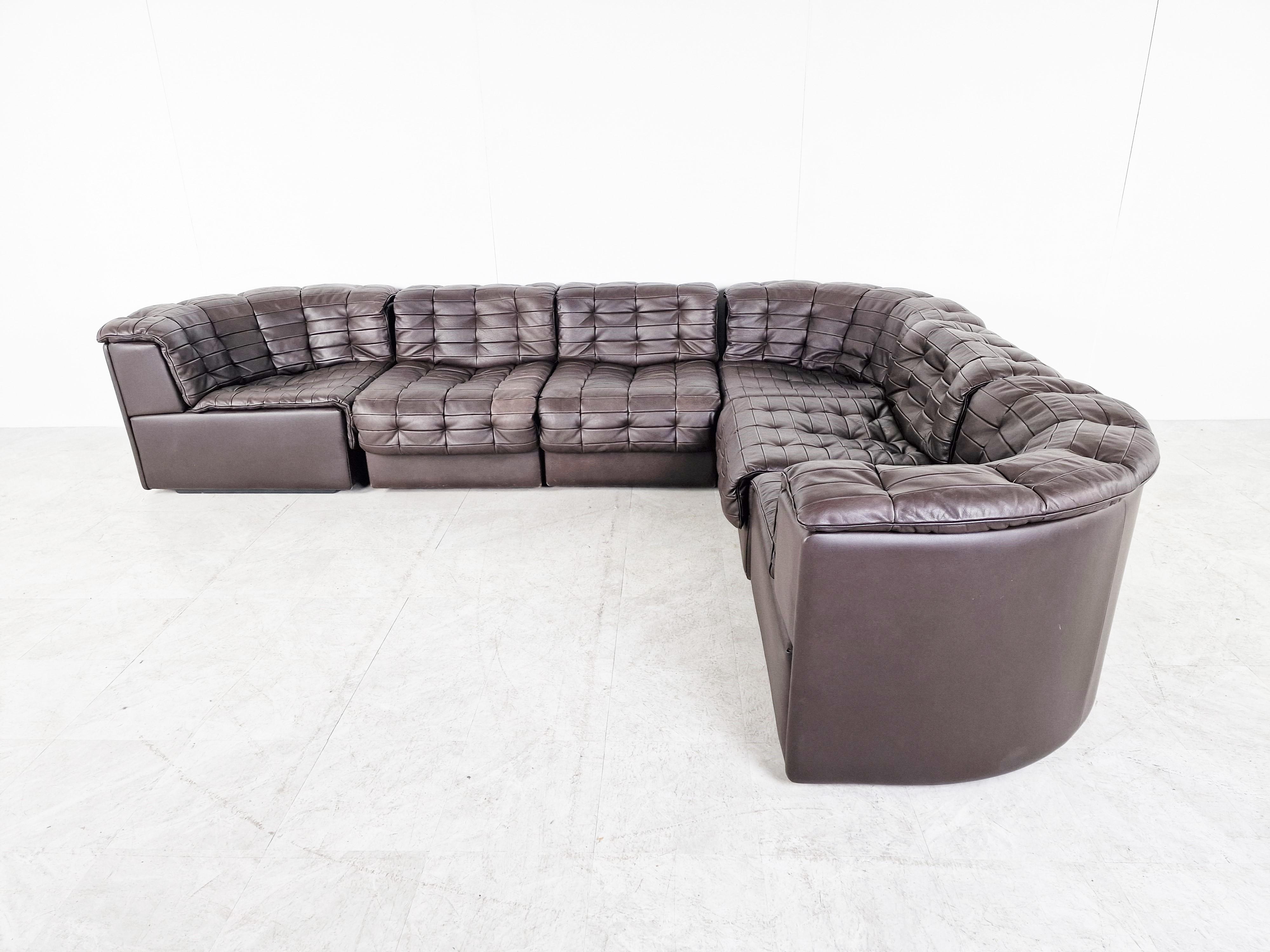 Vintage Modular Patchwork Leather Sofa Ds11 by Desede, 1960s at 1stDibs