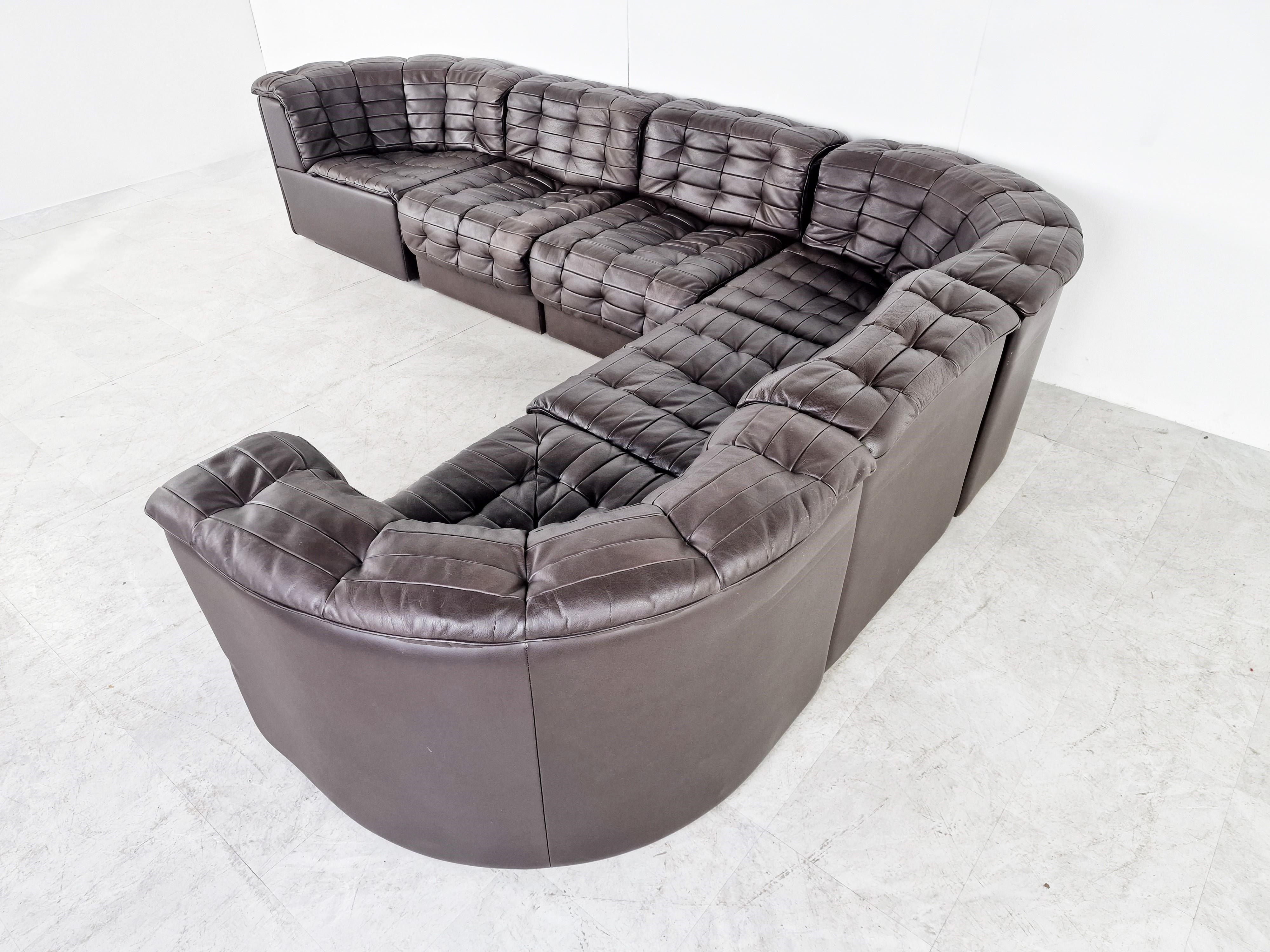 Vintage Modular Patchwork Leather Sofa Ds11 by Desede, 1960s at 1stDibs