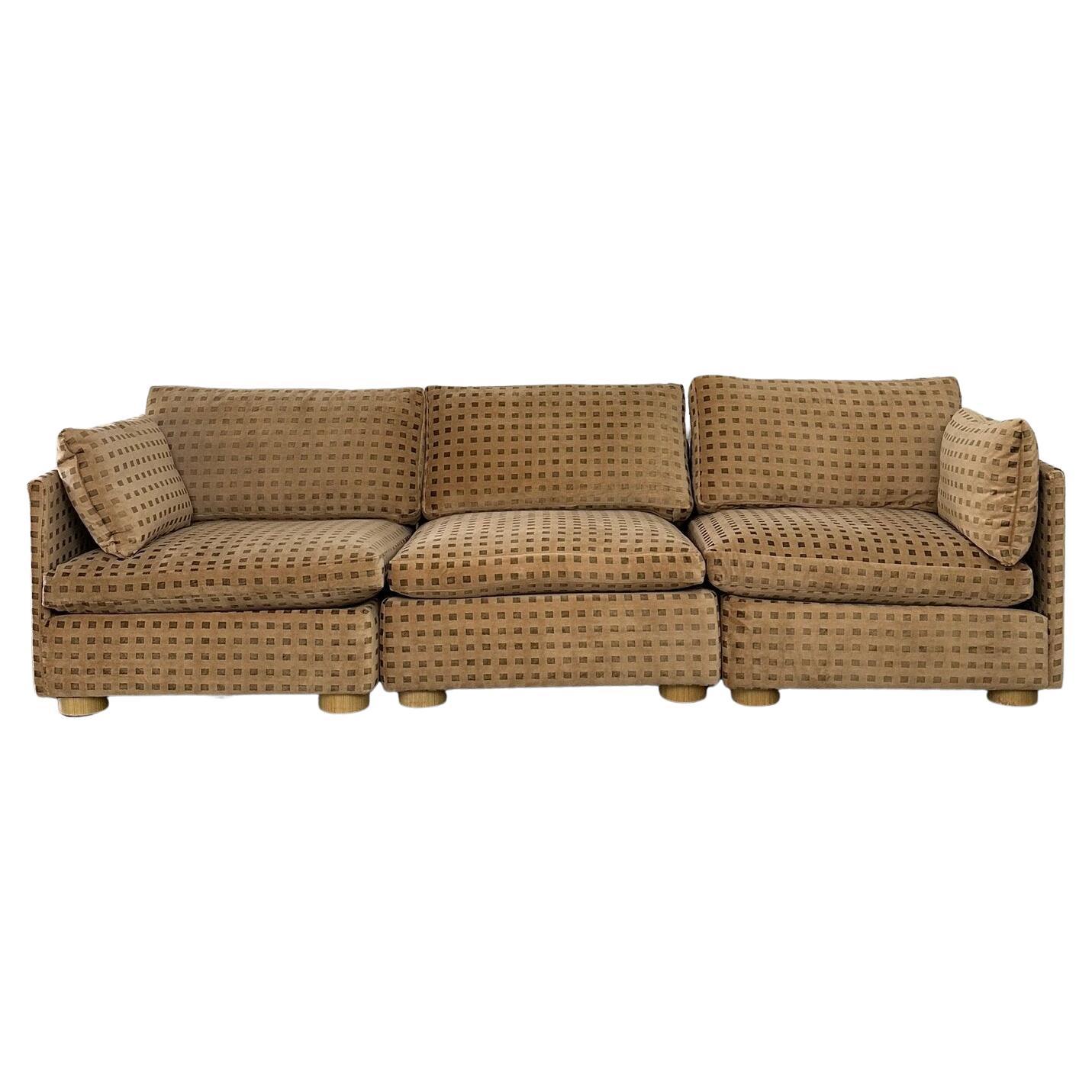 Vintage Modular Seating in Checkered Velvet For Sale at 1stDibs