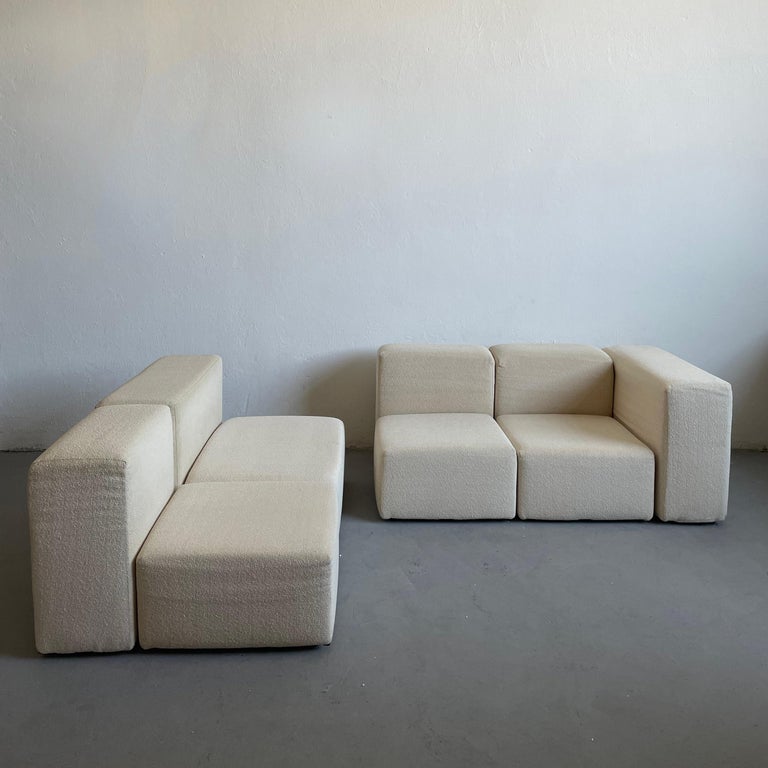 Vintage Modular Sofa in Bouclé Fabric, Custom Made at 1stDibs