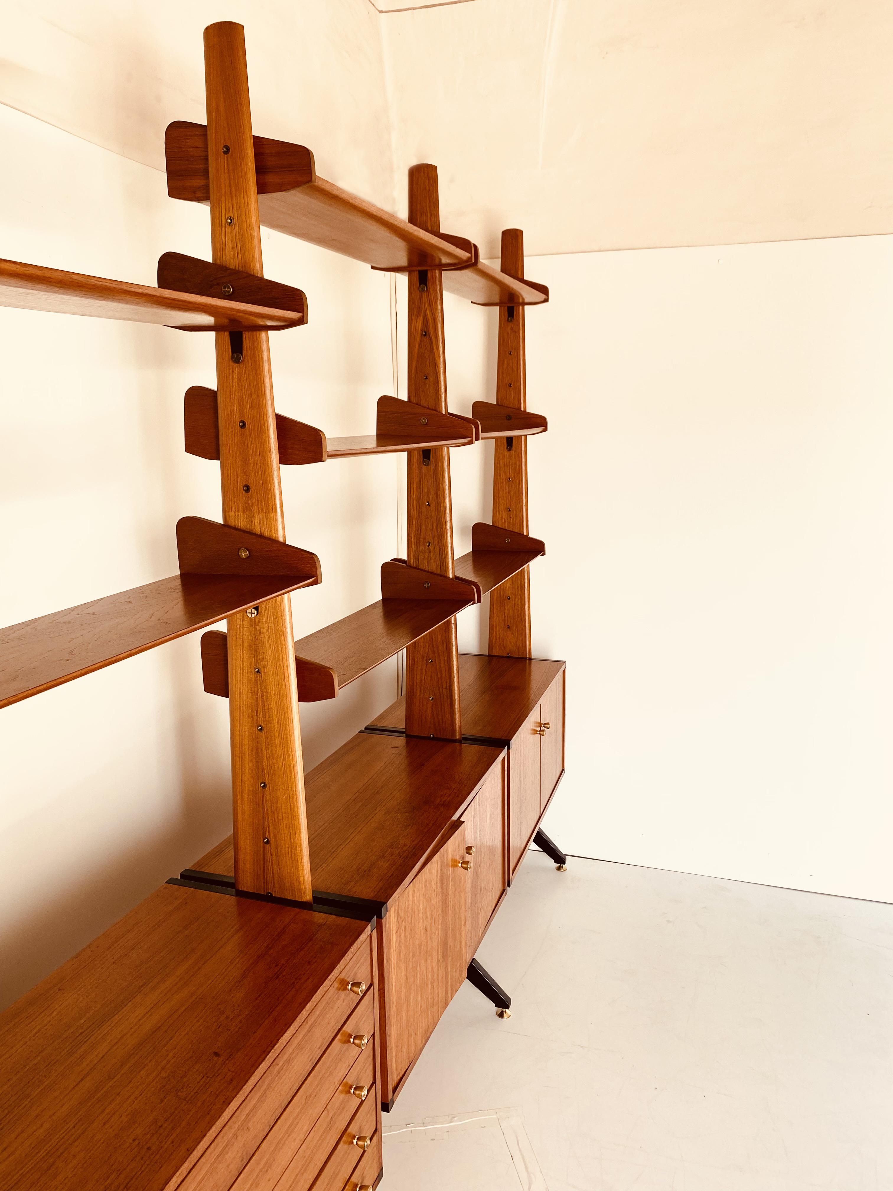 Vintage large modular bookcase by Vittorio Dassi, Italy, 1960s For Sale ...