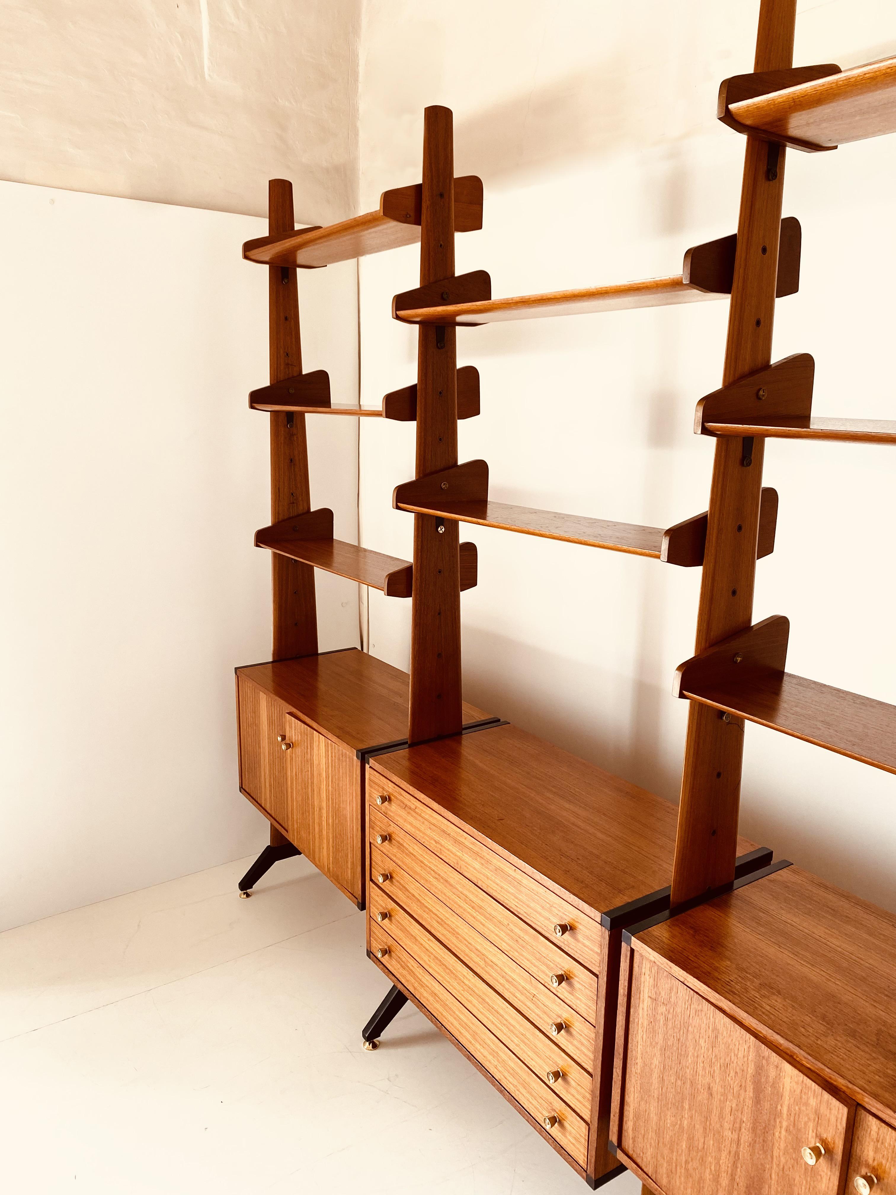 Vintage large modular bookcase by Vittorio Dassi, Italy, 1960s For Sale ...