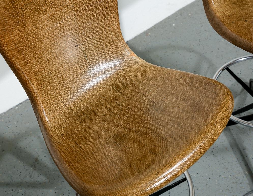 Vintage Molded Burlap Stools at 1stDibs