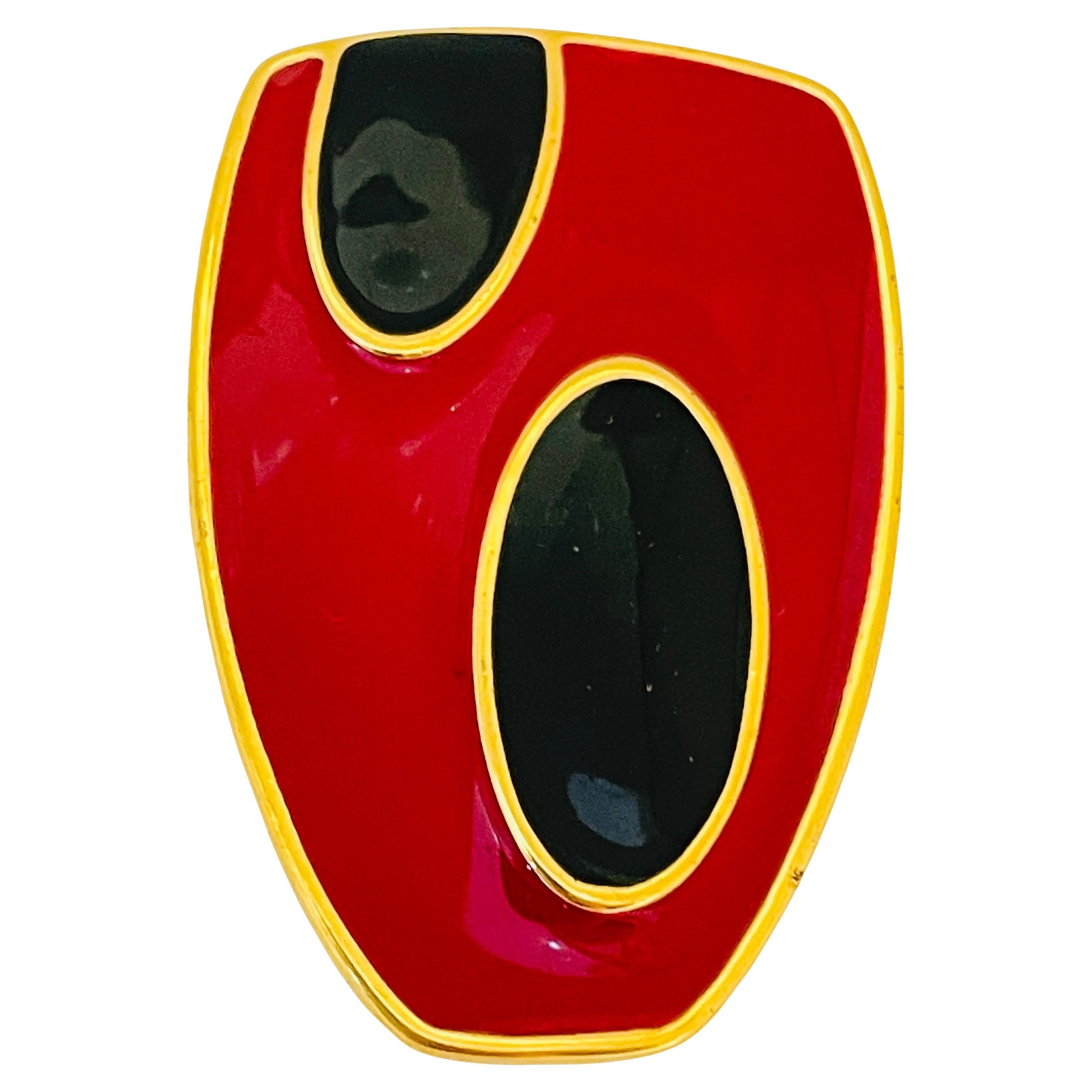 20th Century Monet Gold Enamel and Crystal Dimensional Holiday Bow ...