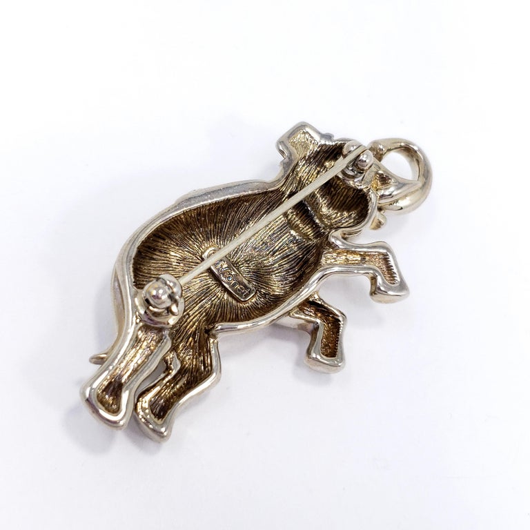 Vintage Monet Republican Elephant Pin Brooch in Silver, Red and Blue ...