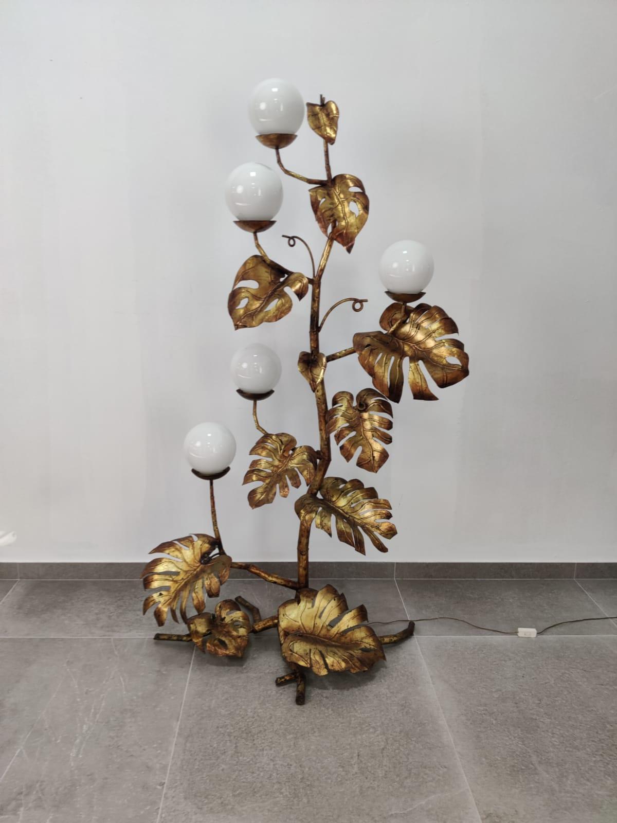 Vintage Monstera Leaf Lamp, 1970s For Sale at 1stDibs | plant lamp 70s ...