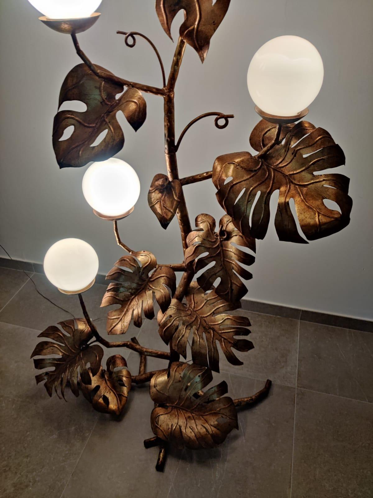 Vintage Monstera Leaf Lamp, 1970s For Sale at 1stDibs | plant lamp 70s ...