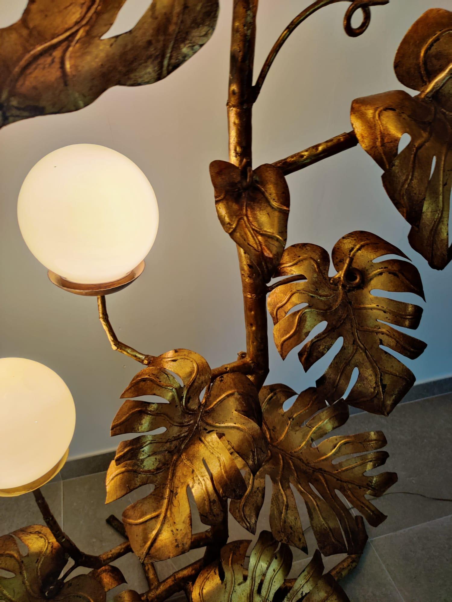 Vintage Monstera Leaf Lamp, 1970s For Sale at 1stDibs | plant lamp 70s ...