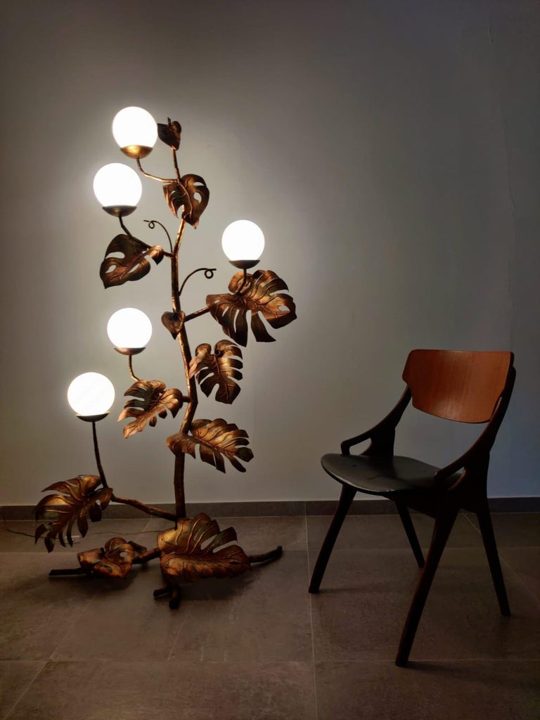 Vintage Monstera Leaf Lamp, 1970s For Sale at 1stDibs
