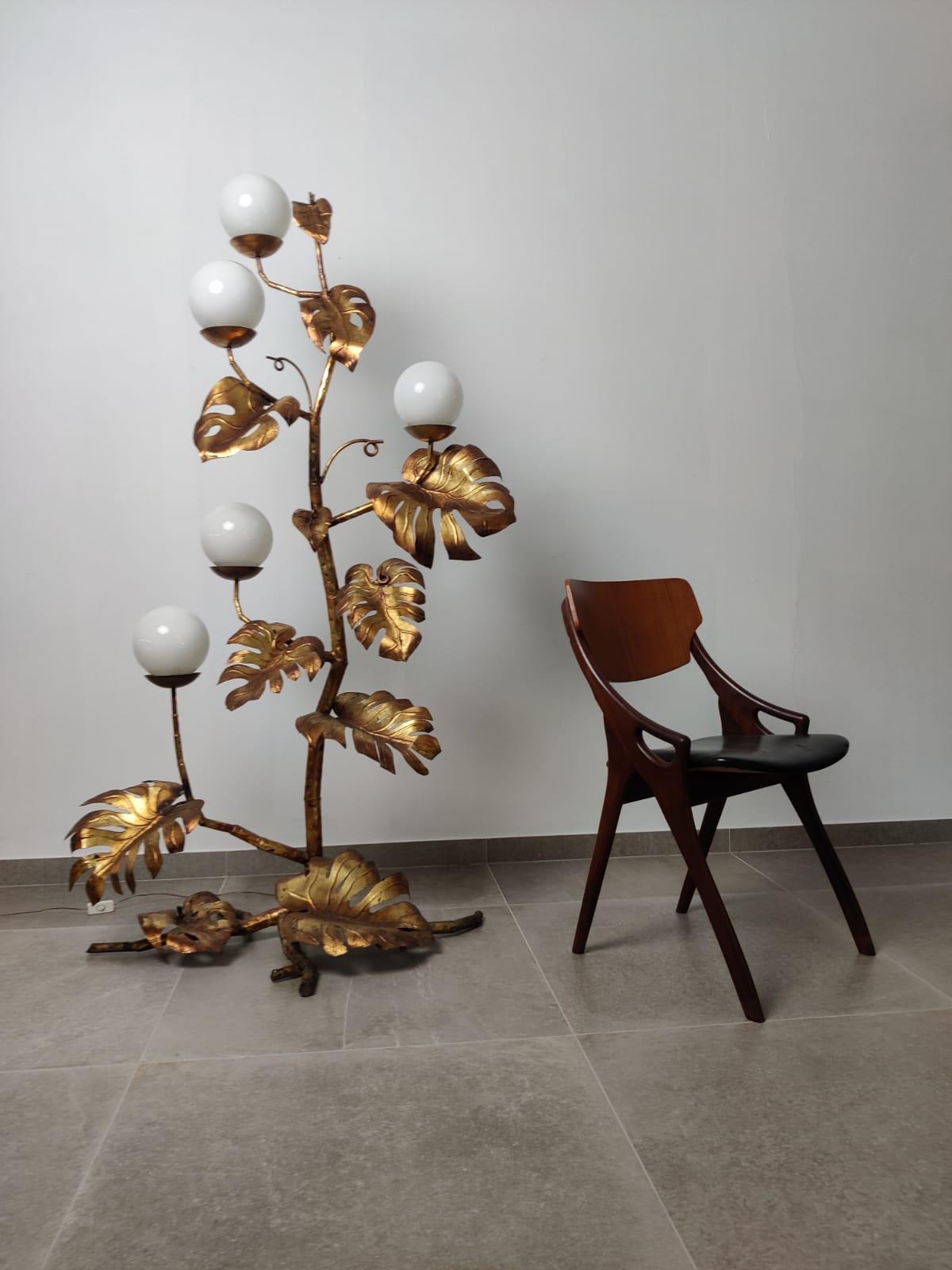 Vintage Monstera Leaf Lamp, 1970s For Sale at 1stDibs | plant lamp 70s ...