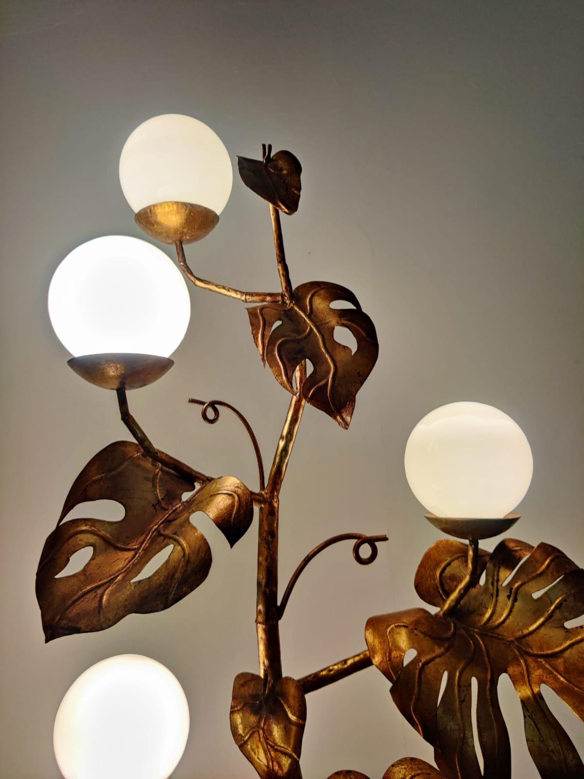 Vintage Monstera Leaf Lamp, 1970s For Sale at 1stDibs | plant lamp 70s ...