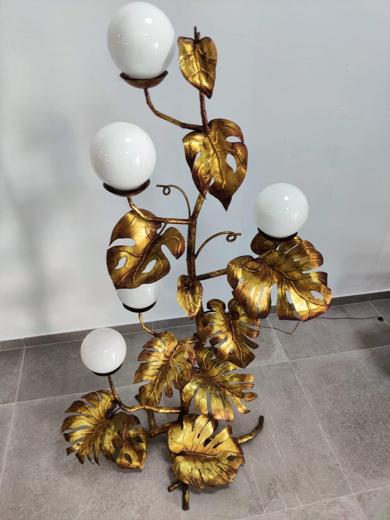 Vintage Monstera Leaf Lamp, 1970s For Sale at 1stDibs