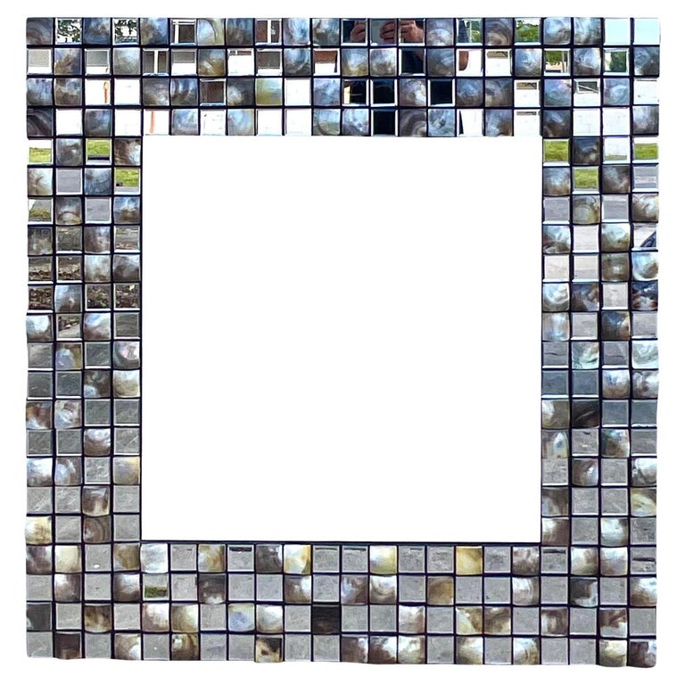 Vintage Monumental Capiz Shell Tile Mirror For Sale at 1stDibs | capiz ...